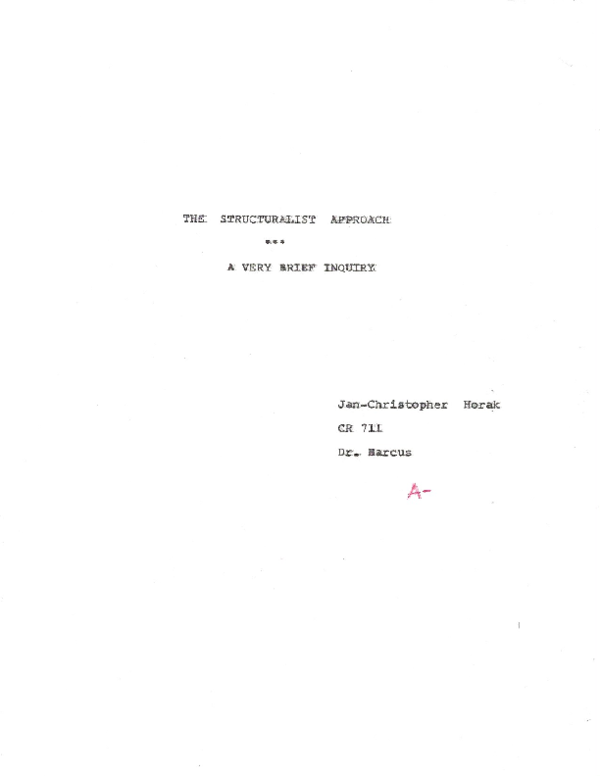 (PDF) The Structuralist Approach. to Film