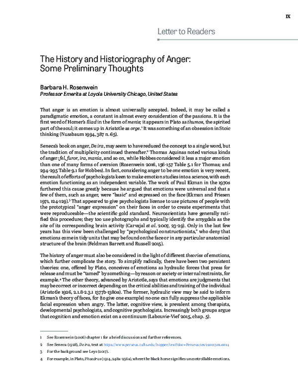 (PDF) The History and Historiography of Anger: Some Preliminary Thoughts