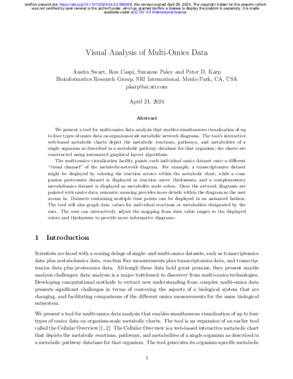 (PDF) Visual Analysis of Multi-Omics Data