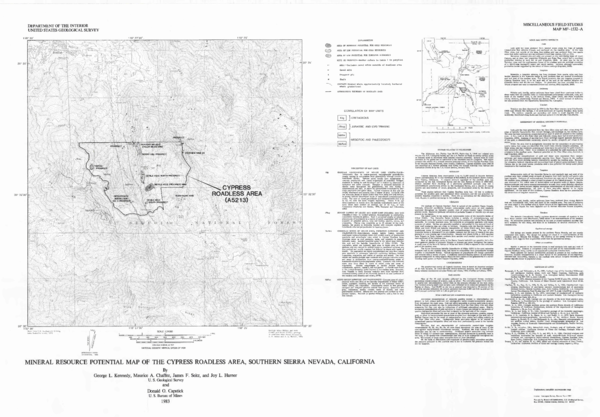 (PDF) Mineral resource potential map of the Cypress Roadless Area ...