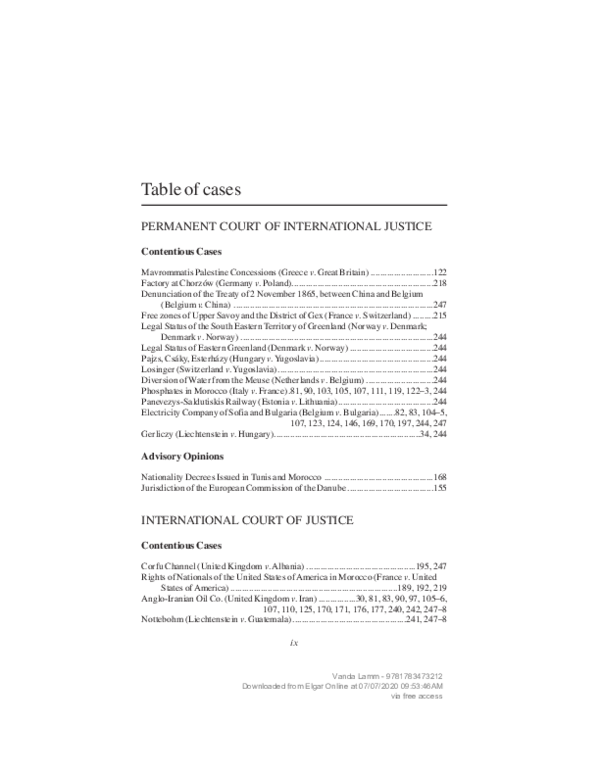 (PDF) Table of cases