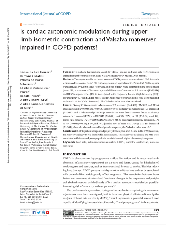 (PDF) Is cardiac autonomic modulation during upper limb isometric ...