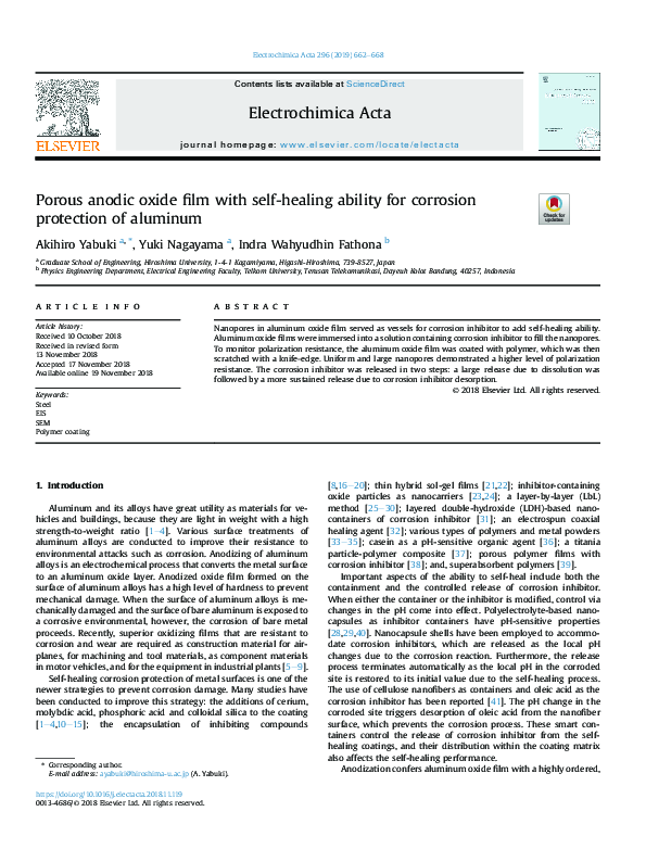 (PDF) Porous anodic oxide film with self-healing ability for corrosion ...