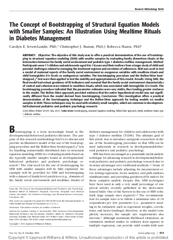 (PDF) The Concept of Bootstrapping of Structural Equation Models with Smaller Samples: An ...