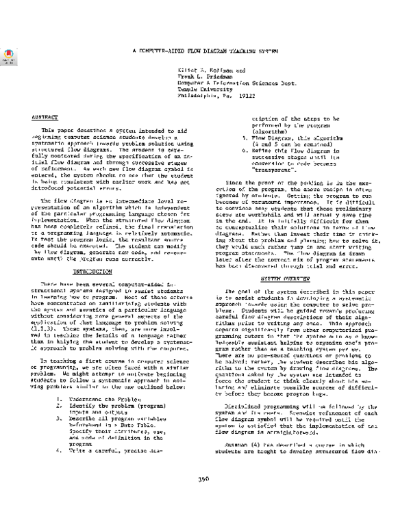 (PDF) A computer-aided flow diagram teaching system | Elliot Koffman ...