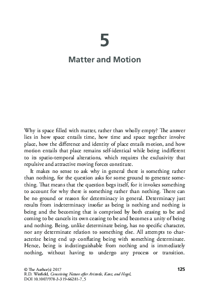 (PDF) Matter and Motion