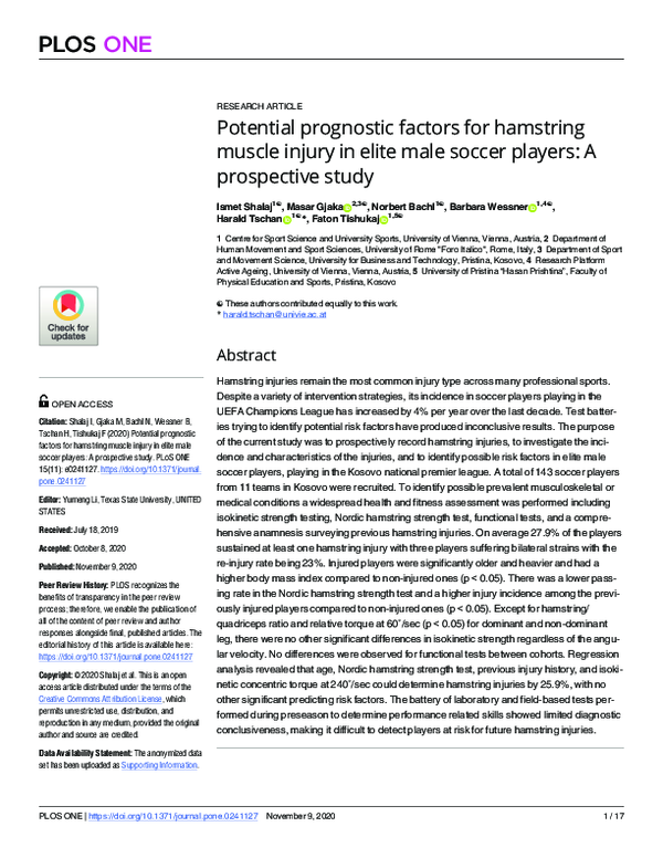 (PDF) Potential prognostic factors for hamstring muscle injury in elite ...