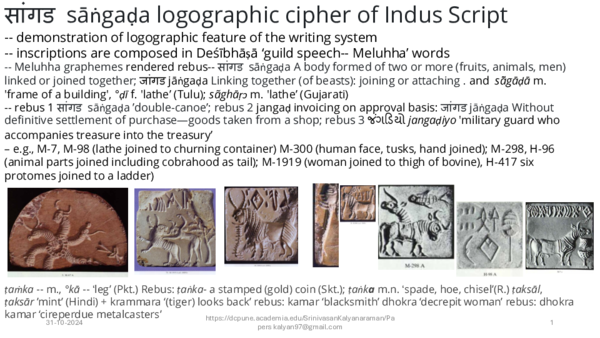 (PDF) सांगड sāṅgaḍa logographic cipher of Indus Script