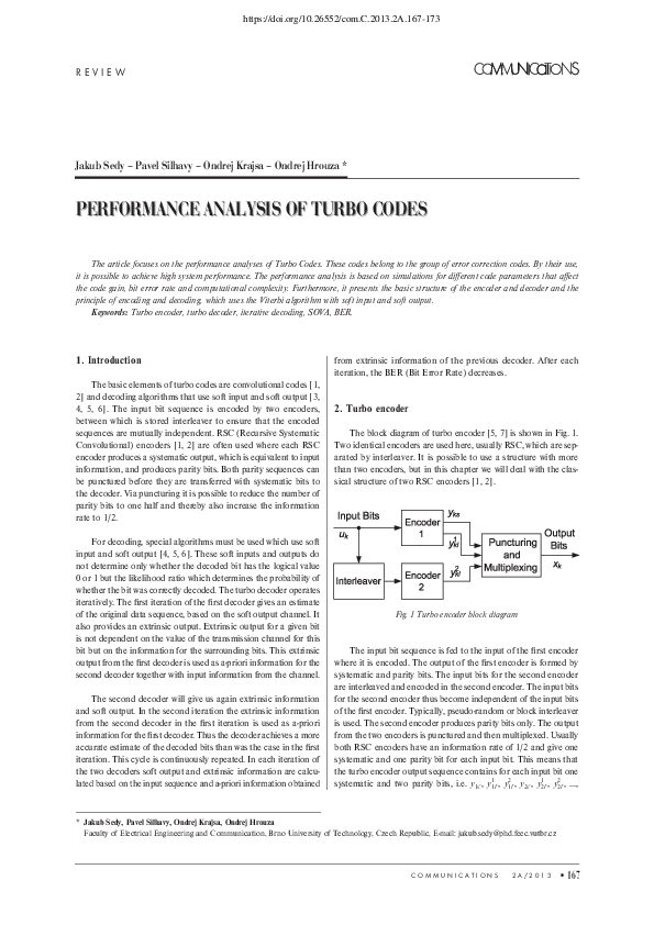(PDF) Performance Analysis of Turbo Codes