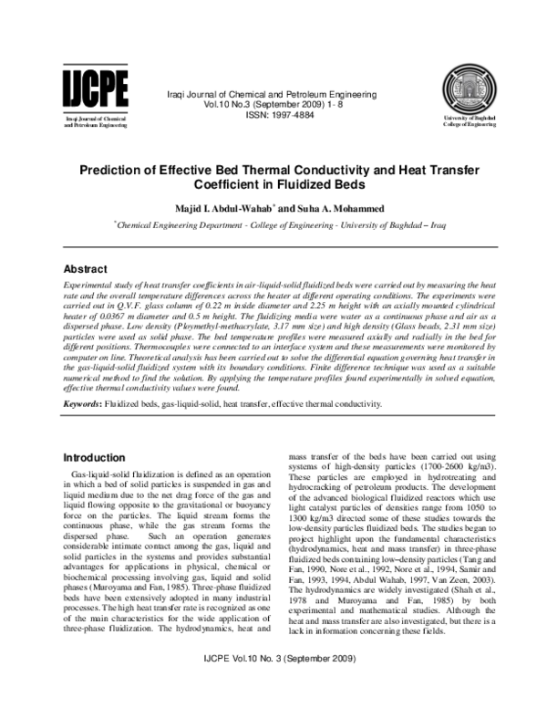 (PDF) Prediction of Effective Bed Thermal Conductivity and Heat ...