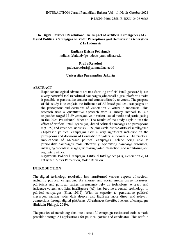 (PDF) THE DIGITAL POLITICAL REVOLUTION: THE IMPACT OF ARTIFICIAL ...