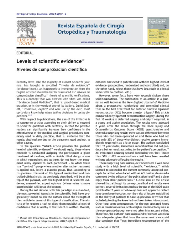 (PDF) [Levels of scientific evidence]