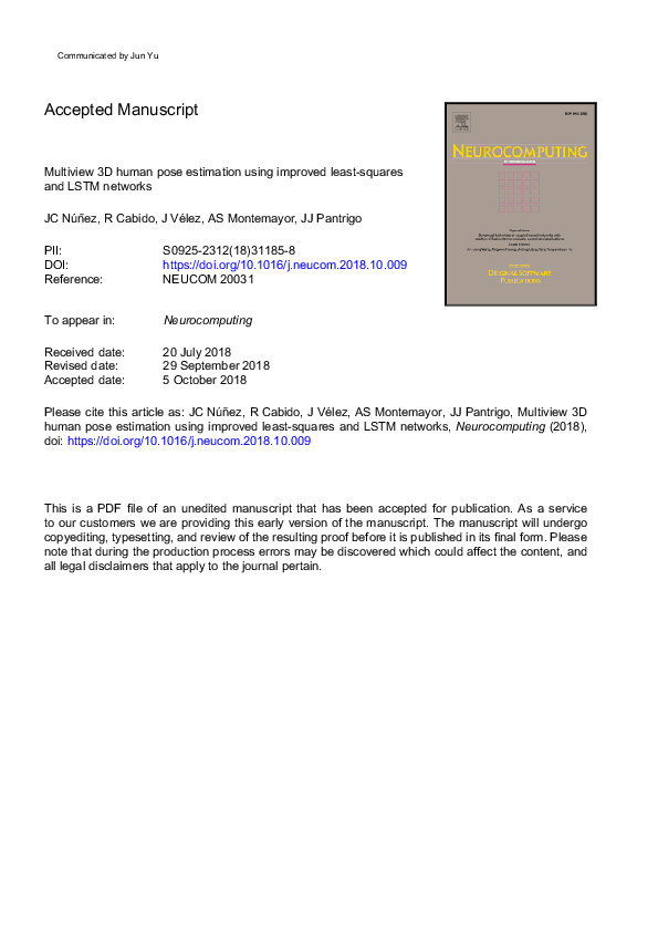 Pdf Multiview 3d Human Pose Estimation Using Improved Least Squares