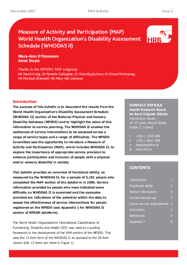 (PDF) Measure of Activity and Participation (MAP) World Health ...