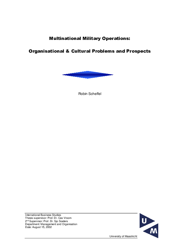 (PDF) Multinational Military Operations: Organisational & Cultural ...