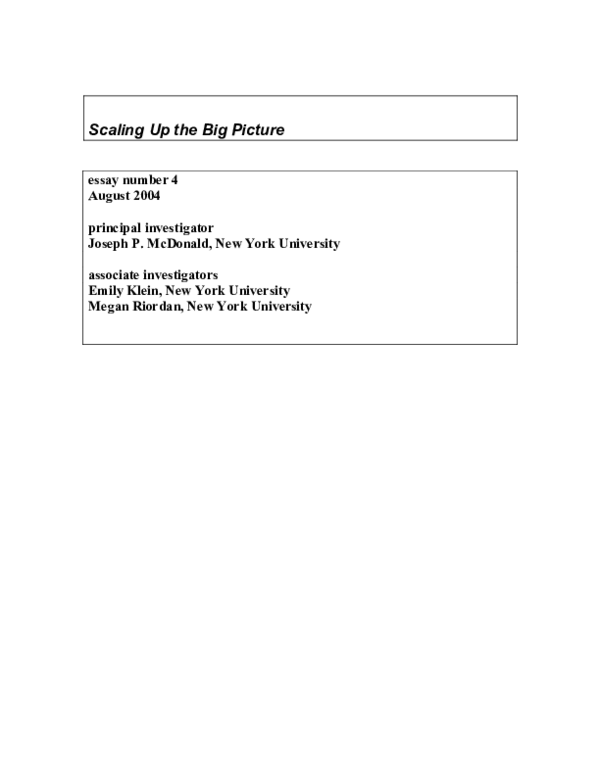 (PDF) Scaling up the big picture