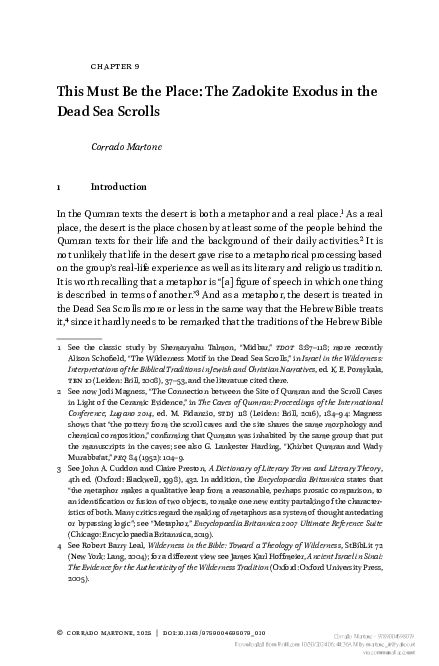 (PDF) This Must Be the Place: The Zadokite Exodus in the Dead Sea ...