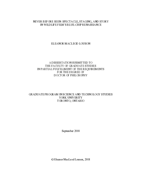 (PDF) Never Before Seen: Spectacle, Staging, and Story in Wildlife Film ...