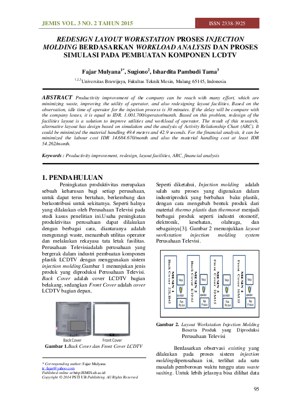 (PDF) Redesign Layout Workstation Proses Injection Molding Berdasarkan ...