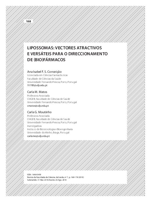 (PDF) Lipossomas: vectores atractivos e versáteis para o ...