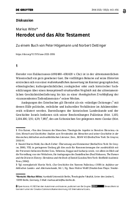 (PDF) Herodot und das Alte Testament