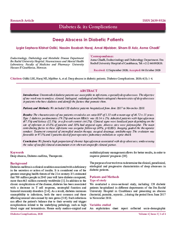 (PDF) Deep Abscess in Diabetic Patients