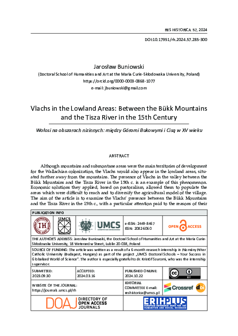 (PDF) Vlachs in the Lowland Areas: Between the Bükk Mountains and the ...
