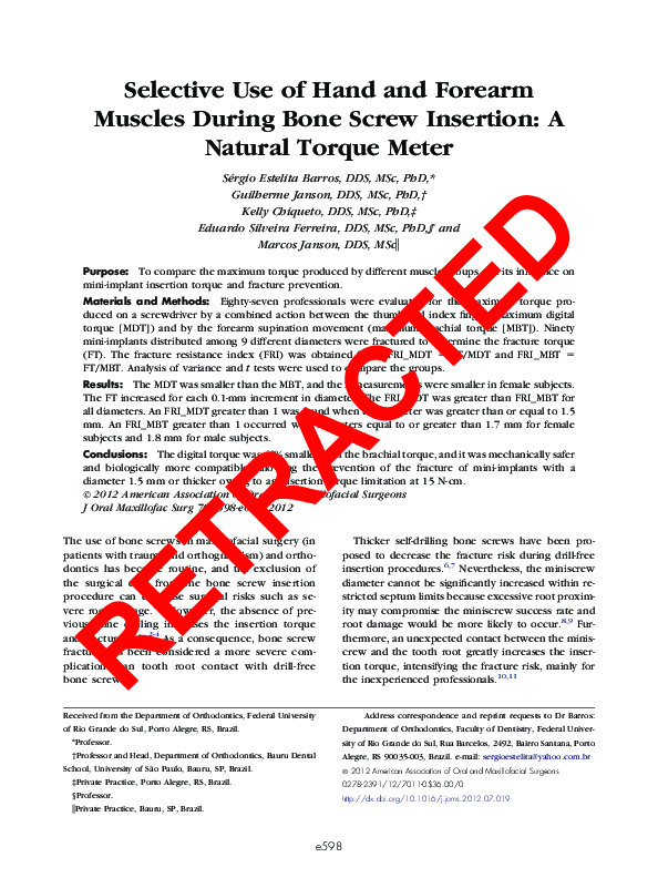 (PDF) RETRACTED: Selective Use of Hand and Forearm Muscles During Bone ...