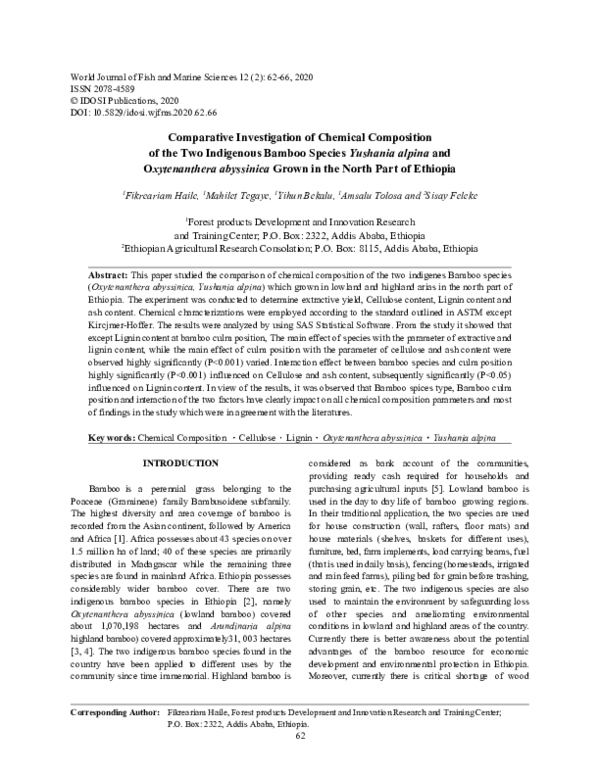 (PDF) Comparative Investigation of Chemical Composition of the Two Indigenous Bamboo Species ...