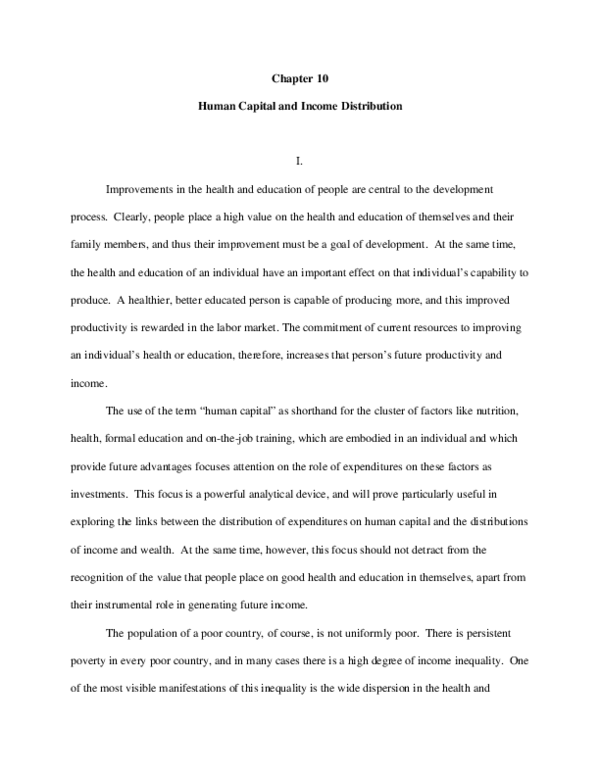 (PDF) Human Capital and Income Distribution