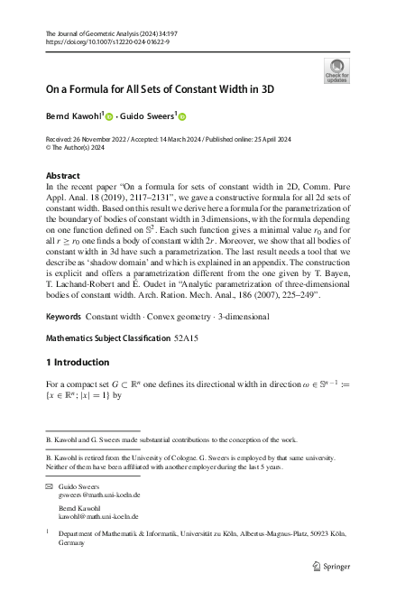 (PDF) On a Formula for All Sets of Constant Width in 3D
