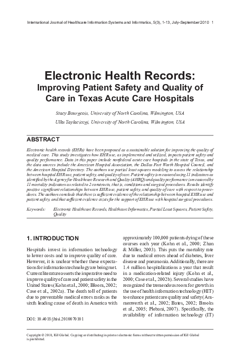 (PDF) Electronic Health Records