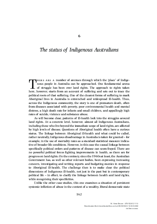 (PDF) The status of Indigenous Australians