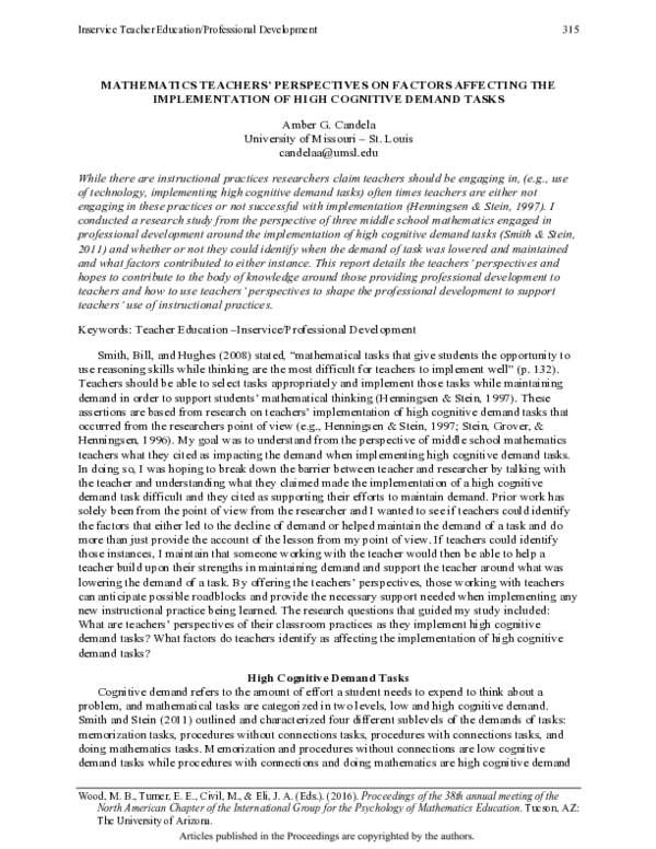 (PDF) Mathematics Teachers' Perspectives on Factors Affecting the ...