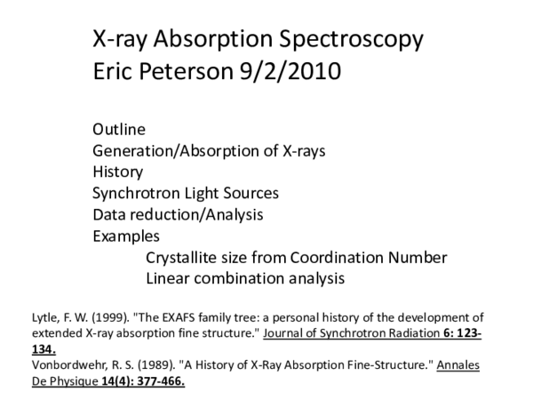 (PDF) X-ray Absorption Spectroscopy
