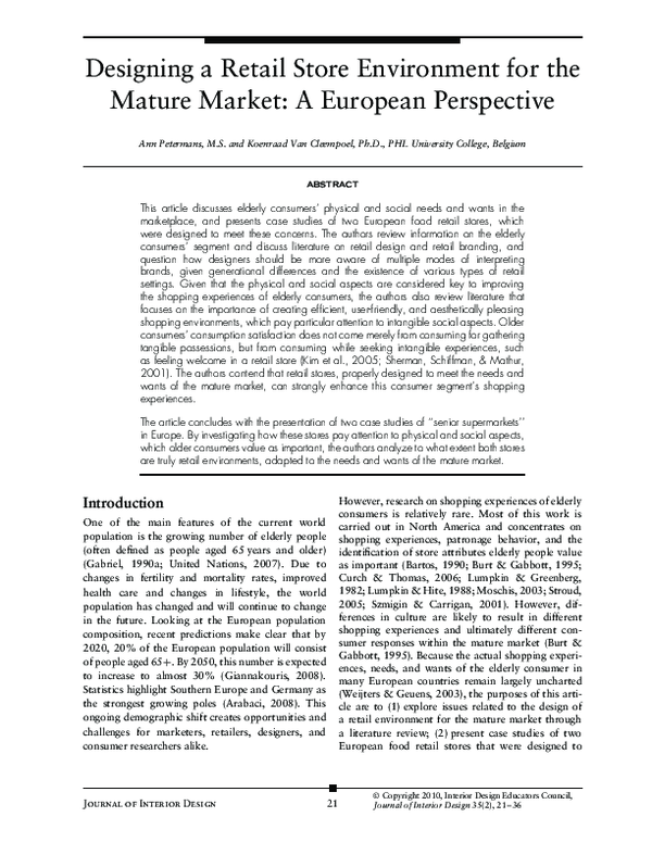 (PDF) Designing a Retail Store Environment for the Mature Market: A ...
