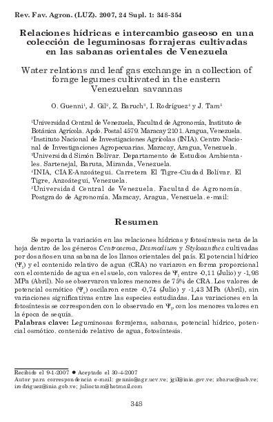 (PDF) Relaciones hídricas e intercambio gaseoso en una colección de ...