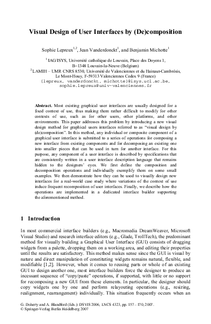 (PDF) Visual Design of User Interfaces by (De) Composition