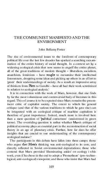 (PDF) The Communist Manifesto and the environment