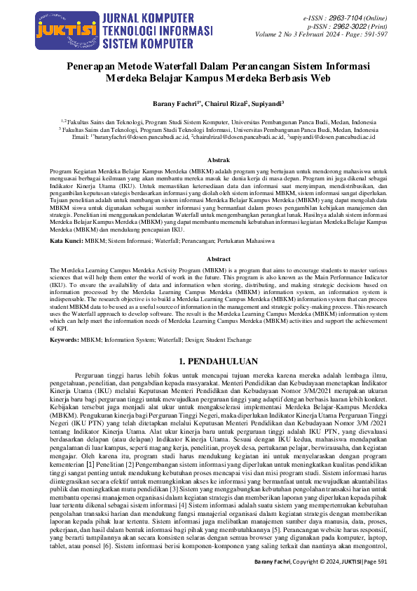 (PDF) Penerapan Metode Waterfall Dalam Perancangan Sistem Informasi ...