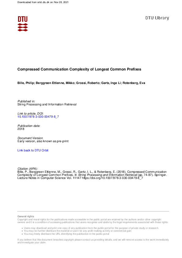 (PDF) Compressed Communication Complexity of Longest Common Prefixes