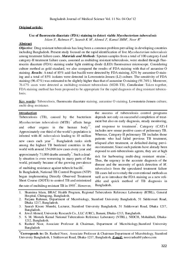 (PDF) Use of fluorescein diacetate (FDA) staining to detect viable ...