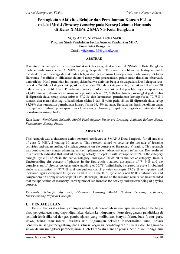 (PDF) Peningkatan Aktivitas Belajar dan Pemahaman Konsep Fisika melalui Model Discovery Learning ...
