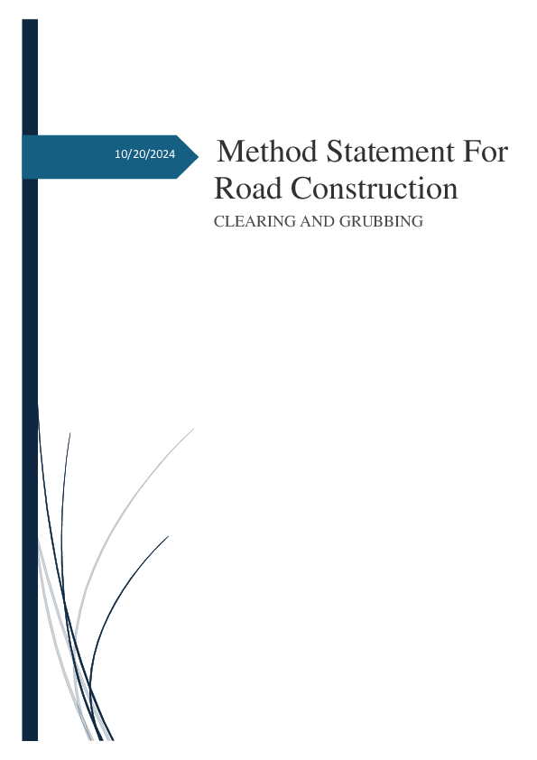 (PDF) Road Construction Method Statement-Clearing and Grubbing