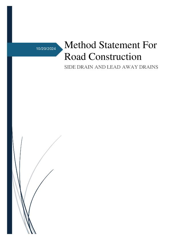 (PDF) Road Construction Method Statement-Side Drain and Lead away Drain