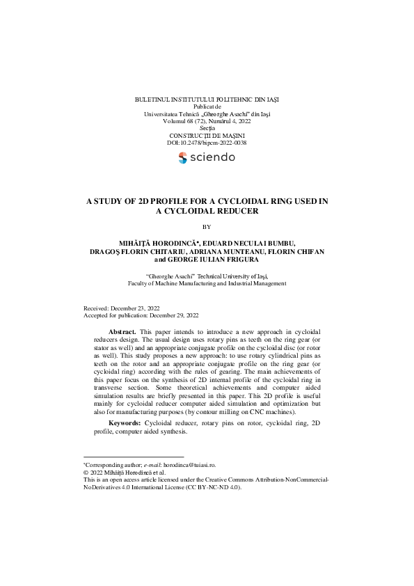 (PDF) A Study of 2D Profile for a Cycloidal Ring Used in a Cycloidal ...