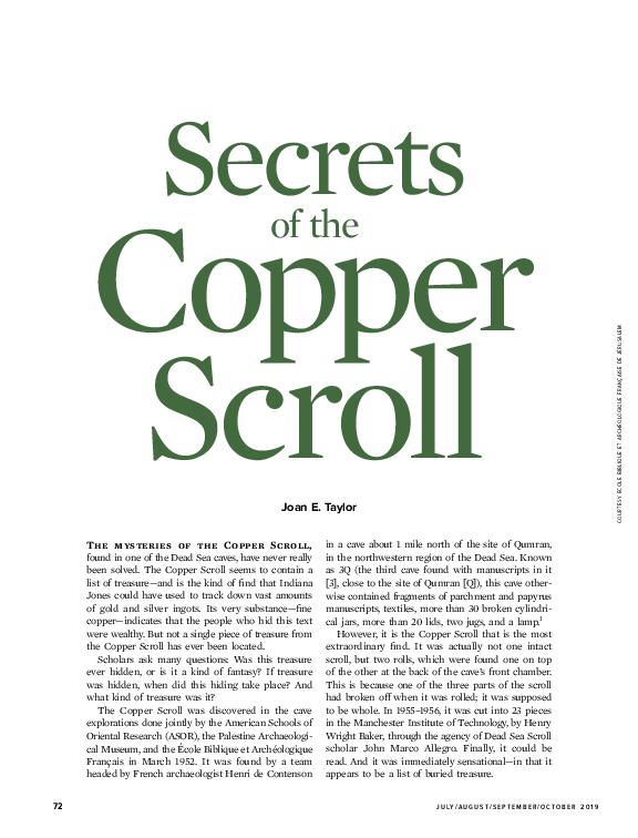 (PDF) ‘The Secrets of the Copper Scroll'