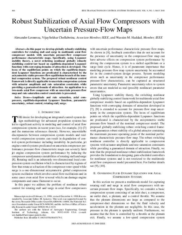 (PDF) Robust Control of Axial Flow Compressors with Uncertainty