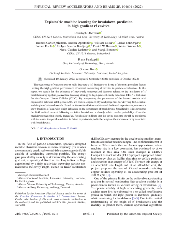 (PDF) Explainable machine learning for breakdown prediction in high ...