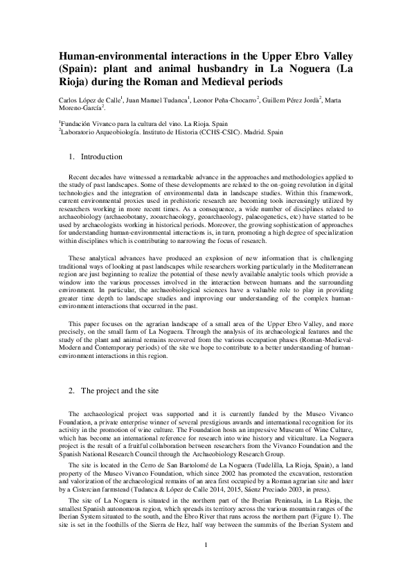 (PDF) Human-environmental interactions in the Upper Ebro Valley (Spain)